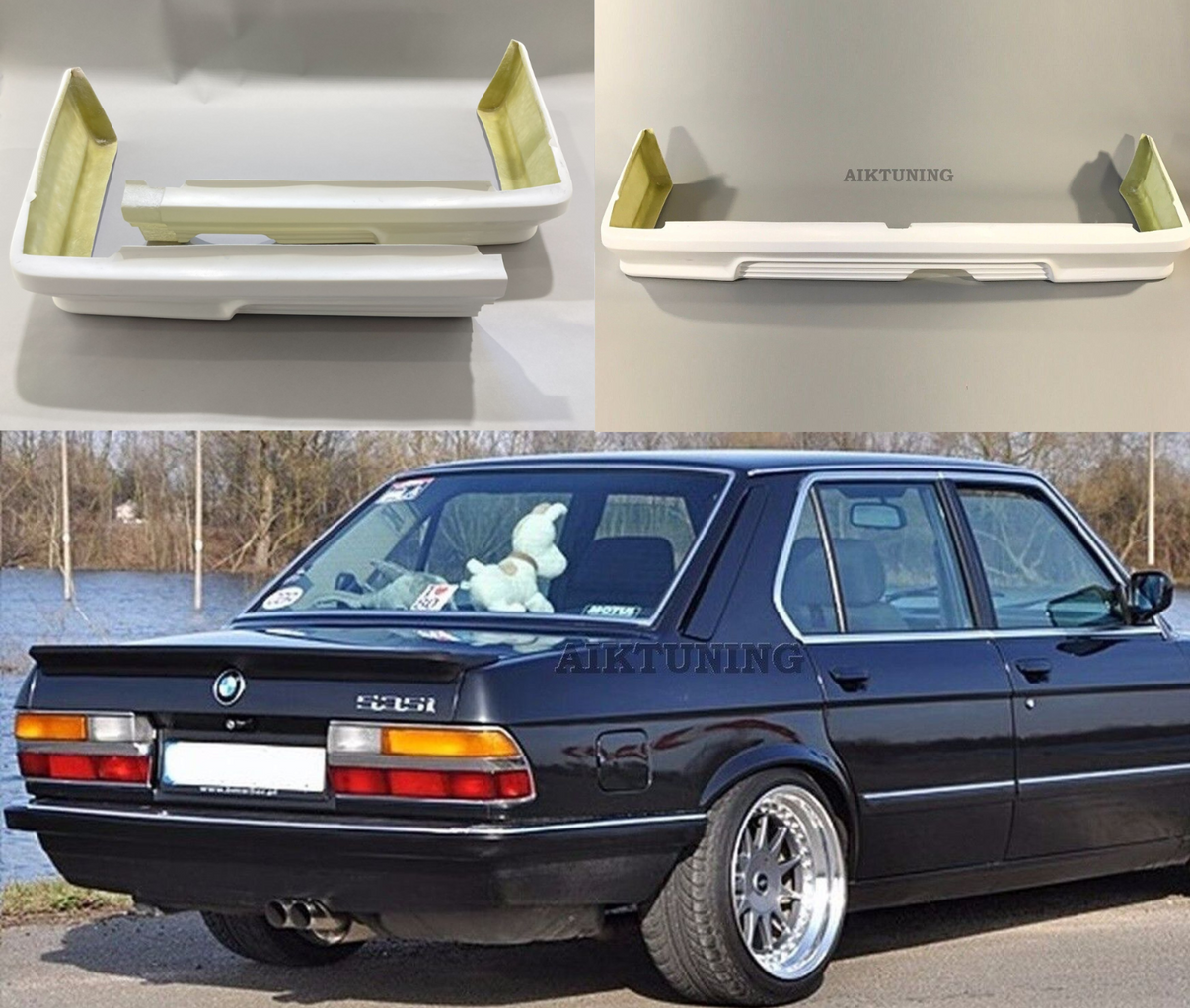 Split Rear Bumper Spoiler Tuning Apron Valance Lip (Fits BMW E28 Pfeba ...